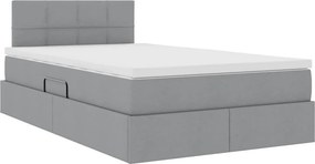 Postel s úložným prostorem a matrací Světle šedá 120 x 200 cm 3370500
