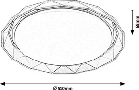 Rabalux Šedé stropní LED svítidlo Arcadia 510mm 48W 3482