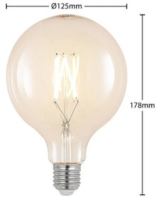 LED filament E27 6W 2700K G125 Globe čirá sada 2ks