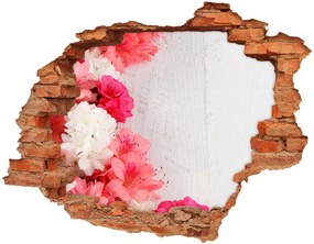 Wallmuralia Samolepící díra nálepka beton Květiny 90x70 cm
