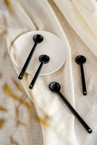 vtwonen Matt Black set 6 porcelánových lžiček, černý  (Čajové lžičky)