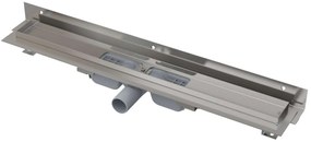 Alca - Sprchový žlab Flexible Low 55 cm, s nastavitelným límcem ke stěně, nerez APZ104-550