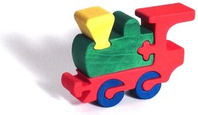 Fauna Dřevěné vkládací puzzle z masivu mašinka