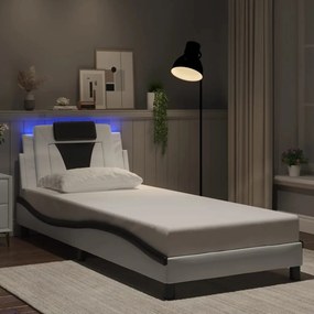 Rám postele Viana s LED bez matrace bílý a černý 90x190 cm 3213993
