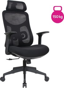 Ergonomická kancelářská židle LERO - černá síťovina / nosnost 150 kg
