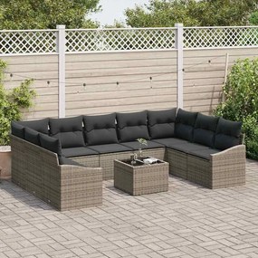 Set pohovek 10 ks Šedá polyratan 3346889