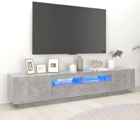 TV skříňka s LED osvětlením betonově šedá 200 x 35 x 40 cm
