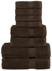 8dílná sada ručníků Premium SOLUND hnědá 600 g/m² 137540