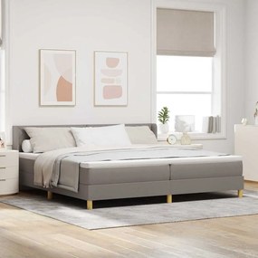 Postel s boxspringem s čelo Taupe 200 x 200 cm textil 3341381