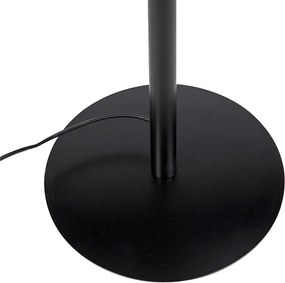 Moderní stojací lampa černá s bílým plisovaným stínítkem 45 cm - Simplo