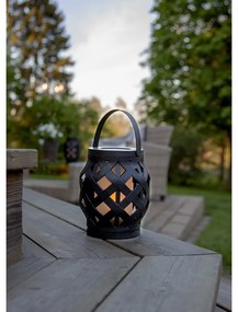 Černá lucerna Star Trading Flame Lantern, výška 16 cm