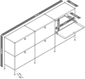 Tchibo - Odkládací skříňka CN3 se 6 výklopnými dvířky - barva: bílá