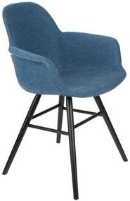 OnaDnes -20% Modrá látková jídelní židle ZUIVER ALBERT KUIP s područkami