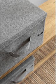 Šedý látkový úložný box s víkem 31x41x22 cm Soft Storage Medium – Bigso
