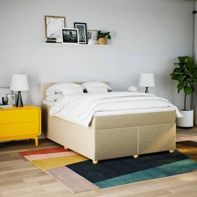Box spring postel s matrací krémová 140x200 cm textil 3286708