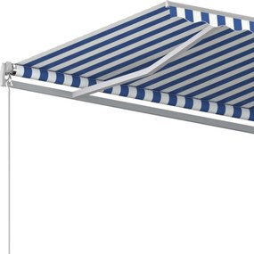 Ručně zatahovací markýza 400 x 350 cm modrobílá 3068976