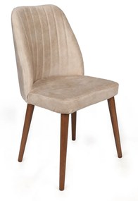Hanah Home Sada židlí (2 kusy) Alfa-464 V2, Krémová, Ořech