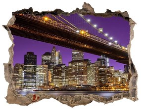 Wallmuralia Fototapeta díra na zeď 3D Manhattan noc 95x64 cm