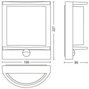 LED venkovní nástěnné svítidlo Philips Samondra 17392/93/P0 12W 1200lm 2700K teplá bílá, s pohybovým čidlem
