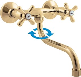 Slezák - RAV Umyvadlová/dřezová baterie MORAVA - MK101.x/21Z, Zlatá lesk Rozteč připojení (mm): 100