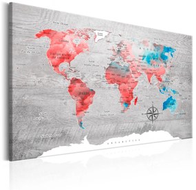 Obraz - World Map: Red Roam