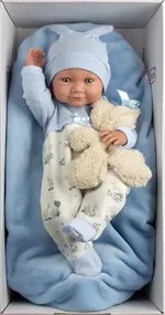 Llorens 73807 NEW BORN CHLAPEČEK - realistická panenka miminko s celov
