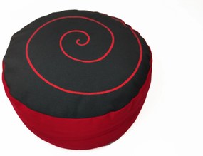 S radostí - vlastní výroba Meditační podsedák se spirálou - červený Velikost: ∅30 x v12 cm