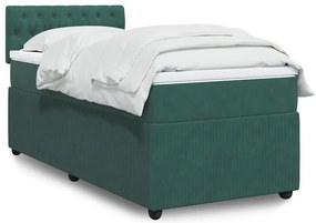 Box spring postel s matrací tmavě zelená 100x200 cm samet 3289971