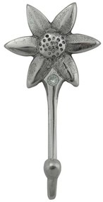 Stříbrný kovový háček květina - 6*3*11cm