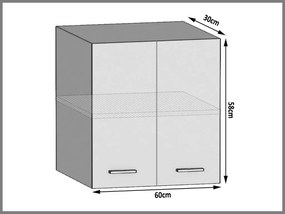 Kuchyňská skříňka Belini horní 60 cm dub sonoma  TOR SG2-60/2/WT/DS/0/F