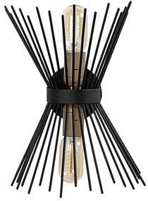 Černé kovové nástěnné svítidlo Opviq lights Glykera