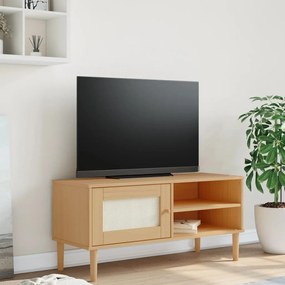 vidaXL TV skříňka SENJA ratanový vzhled hnědá 106x40x49 cm borovice