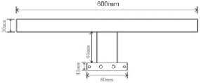 TOP-LIGHT LED osvětlení nad zrcadlo GILA C XL, 8W, denní bílá, 60cm, černé, IP44 Gila C XL