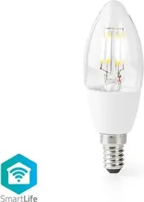 Nedis SmartLife LED žárovka / Wi-Fi / E14 / 400 lm / 5 W / Teplá bílá