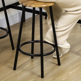 HOMCOM Barový set 5 ks se 4 barovými židlemi Kuchyňský stůl v industriálním designu rustikálně hnědý kovový jídelní set do kuchyně a baru | Aosom.de