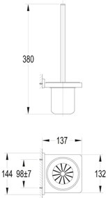 OMNIRES DA70620BL - Nástěnná WC štětka DARLING polomatná černá