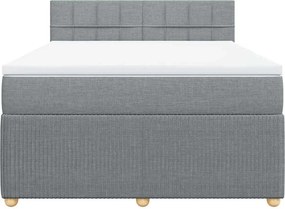 Box spring postel s matrací světle šedá 140 x 200 cm textil 3287479