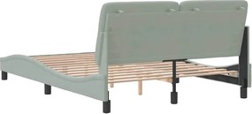 Rám postele bez matrace světle šedý 140 x 190 cm samet 3207917