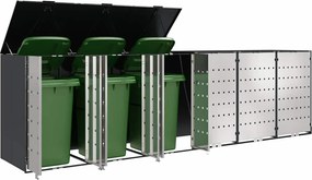 Úložný box na 3 popelnice Nerezová ocel Antracit 3394782