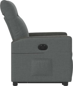 Elektrické zvedací polohovací křeslo tmavě šedé textil 3324067