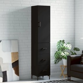 vidaXL Skříň highboard 34,5 x 34 x 180 cm kompozitní dřevo [3198849] Barva: Černá