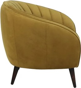 Okrové designové sametové křeslo Almond ocher - 91*71*77cm