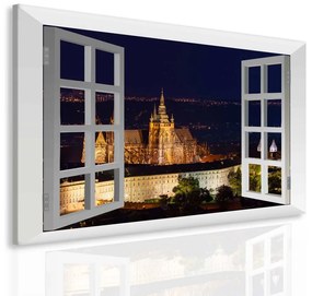 Malvis ® Obraz Praha za oknem Velikost: 80x60 cm