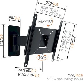 Vogel's TV rameno 2 klouby MA 2030 Černá