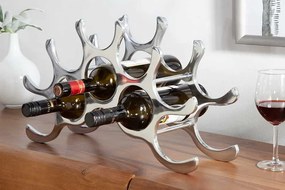 Designový stojan na víno Moscatel stříbrný 48cm