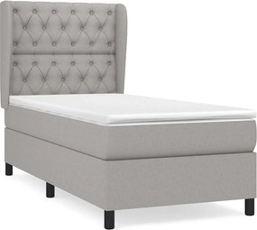 Box spring postel s matrací světle šedá 80 x 200 cm textil 3128157