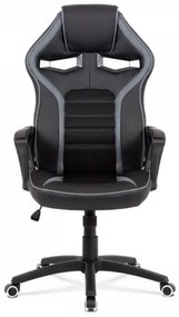 Kancelářská židle černo šedá MESH, houpací, kříž černý, KA-G406 GREY