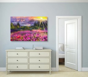 Obraz barevná krajinná olejomalba - 90x60 cm