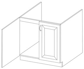 Dřezová skříňka MALILA - šířka 80 cm, černá / dub artisan