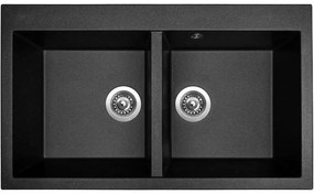 Set Sinks AMANDA 860 DUO Metalblack + baterie Sinks SLIM S2 kartáčovaná